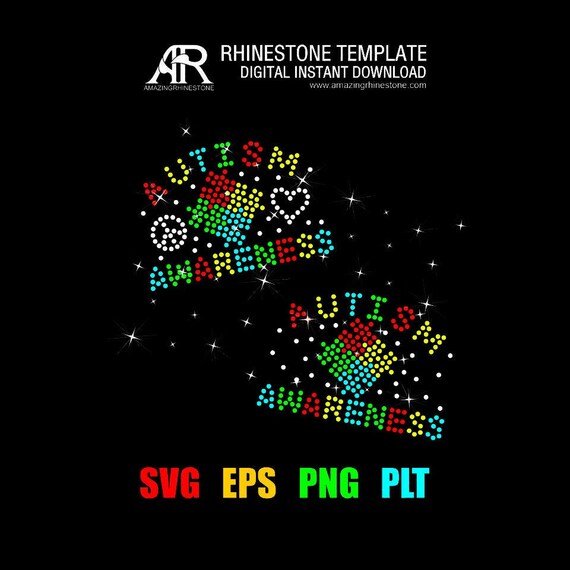 Autism Awareness Puzzle Rhinestone Template File Svg Eps - Etsy
