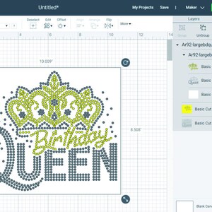 Crown Birthday Queen Rhinestone , Instant Download File SVG PNG EPS - Etsy
