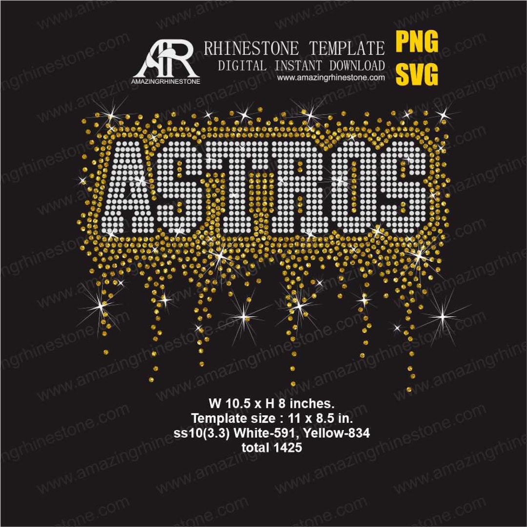 Astros Rhinestone Template Digital Instant Download, Cut File Svg, Eps ...