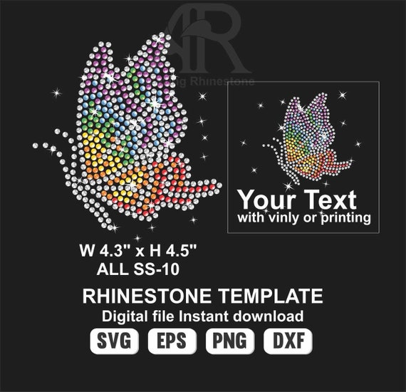 Instant download file Rhinestone Template svg Bling Rainbow | Etsy