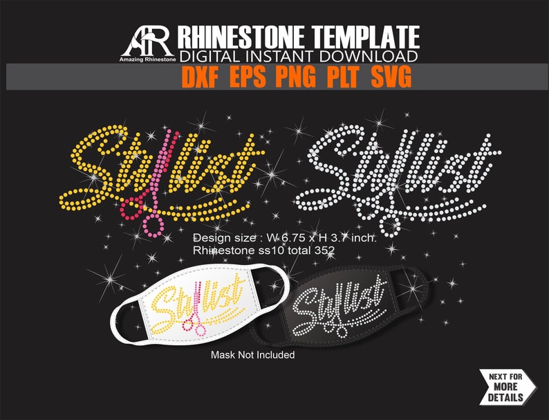 Instant Download Rhinestone Template File Svg Eps Png Cut | Etsy