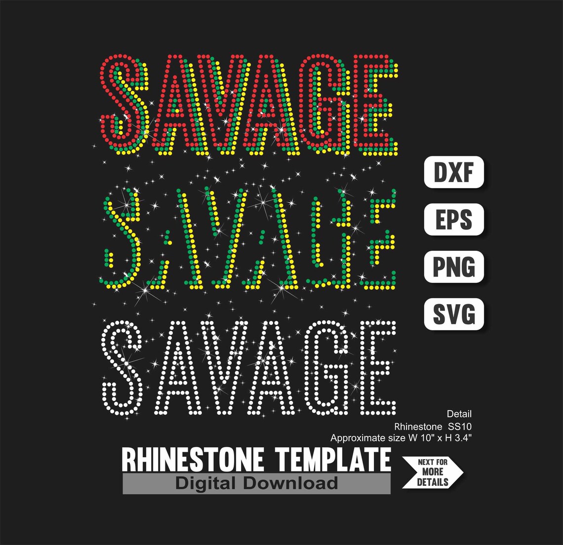 3 Style Template Savage Letter Multi Function Use Rhinestone - Etsy