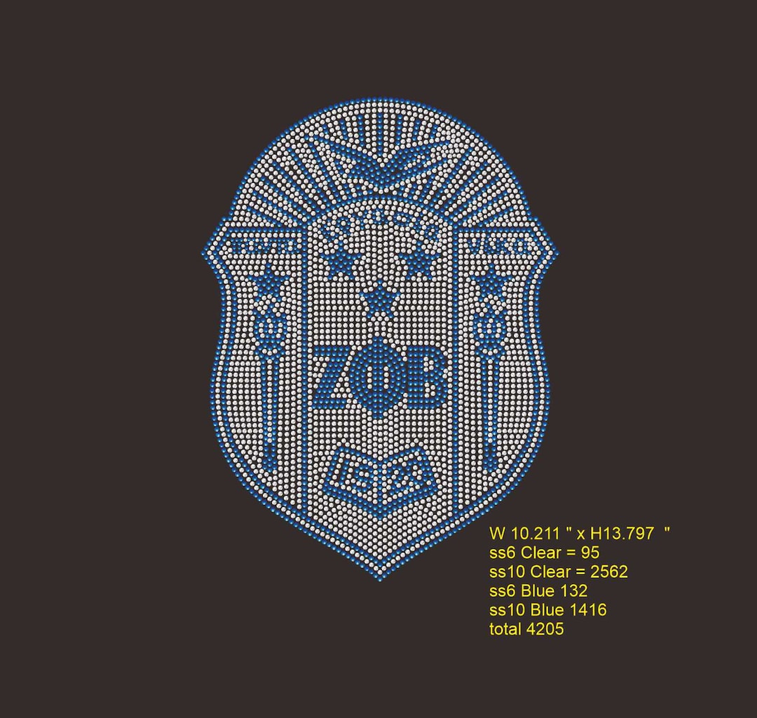 Custom Order Rhinestone Template ZOB Logo - Etsy