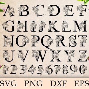 Floral Font Svg, Botanical Alphabet Svg, Flower Alphabet Svg, Floral ...