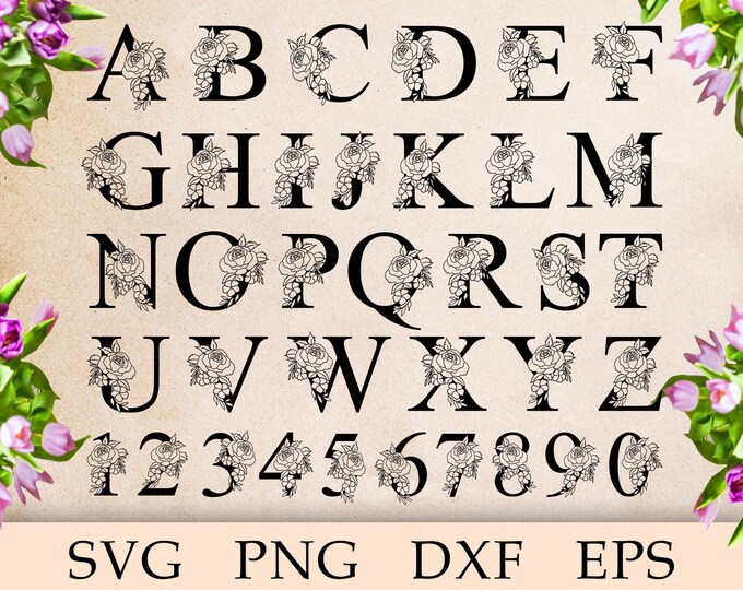 Botanical Font Svg, Floral Letter P Svg, Floral Alphabet P Svg, Initial ...