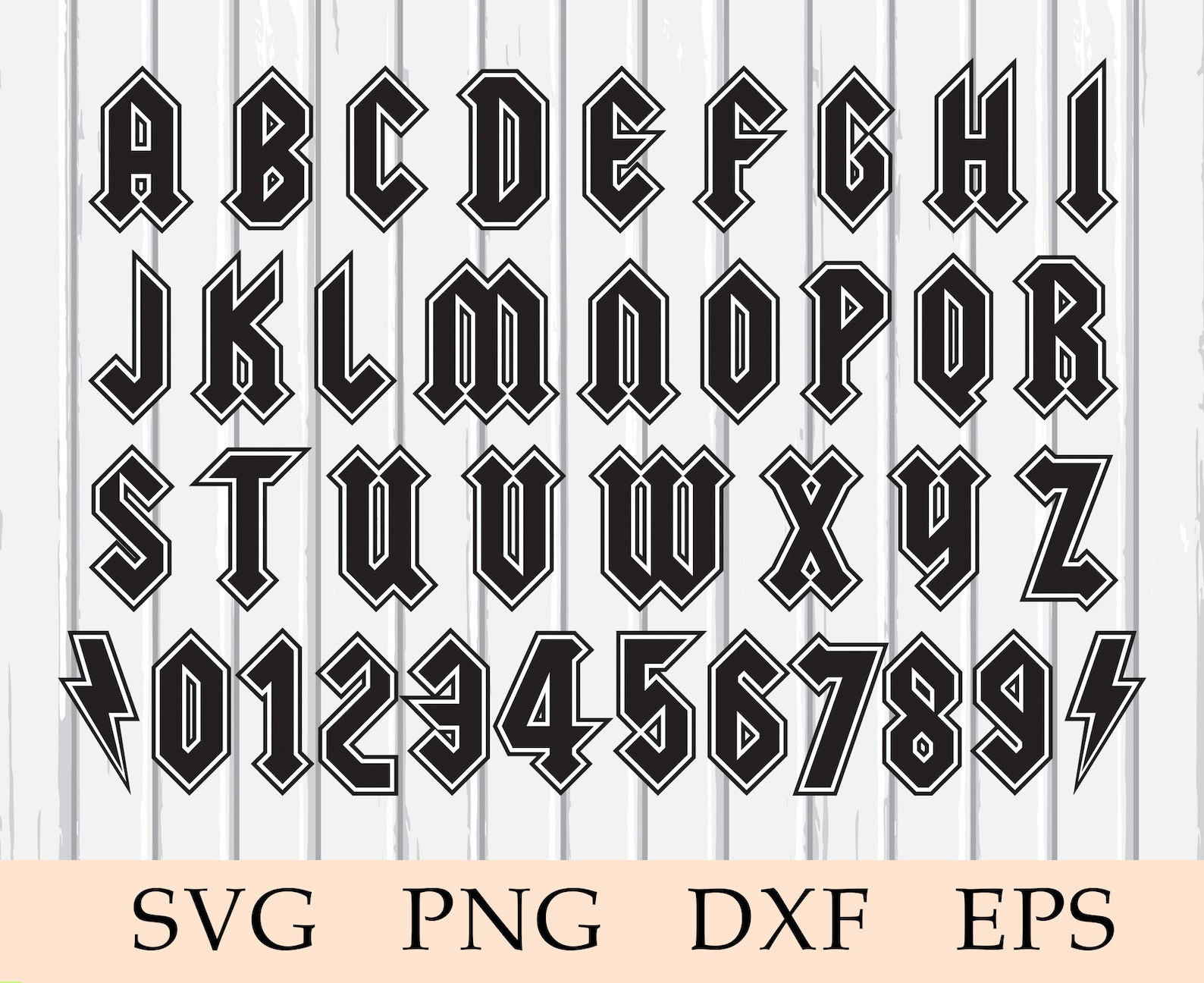 ACDC Rock Font Svg, Rock Font Svg, ACDC Alphabet Svg, Vintage Hard Rock ...