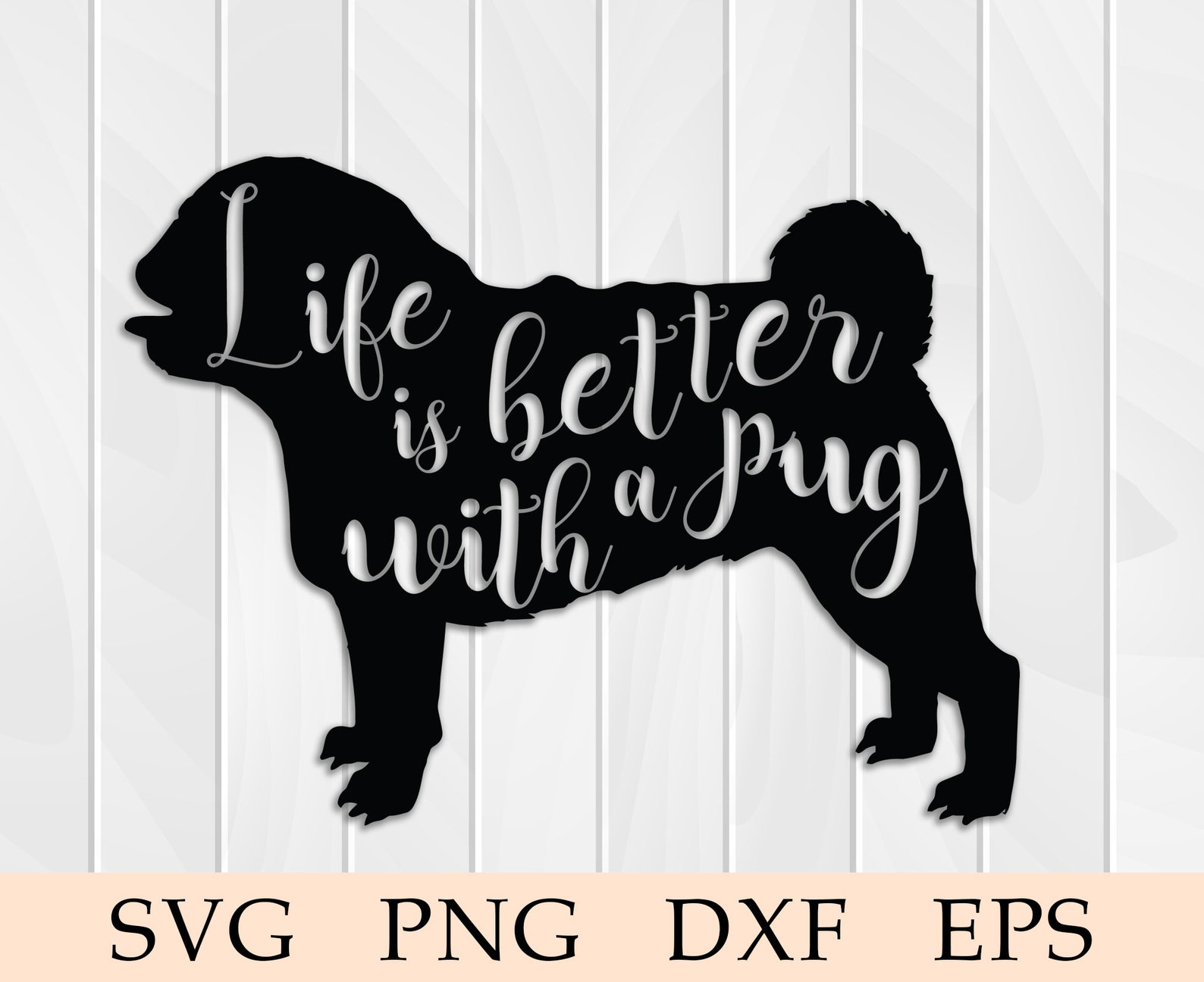 Cute Pug Svg Pug Svg Pug Silhouette Svg Pug Cricut File - Etsy