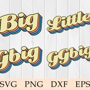 Retro Big Little Sorority Svg, Big Little Gbig Ggbig Svg, Big Little ...
