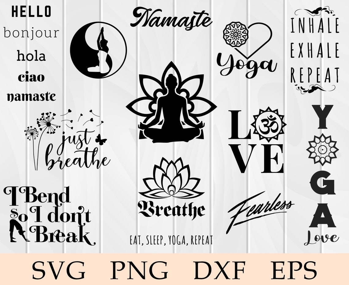 Yoga Svg Bundle, Yoga Bundle Svg, Yoga Designs, Svg,eps,dxf,png, Cricut ...