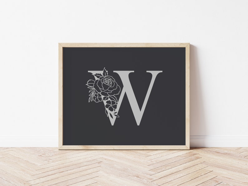 Botanical Font Svg, Floral Letter W Svg, Floral Alphabet W Svg, Initial ...