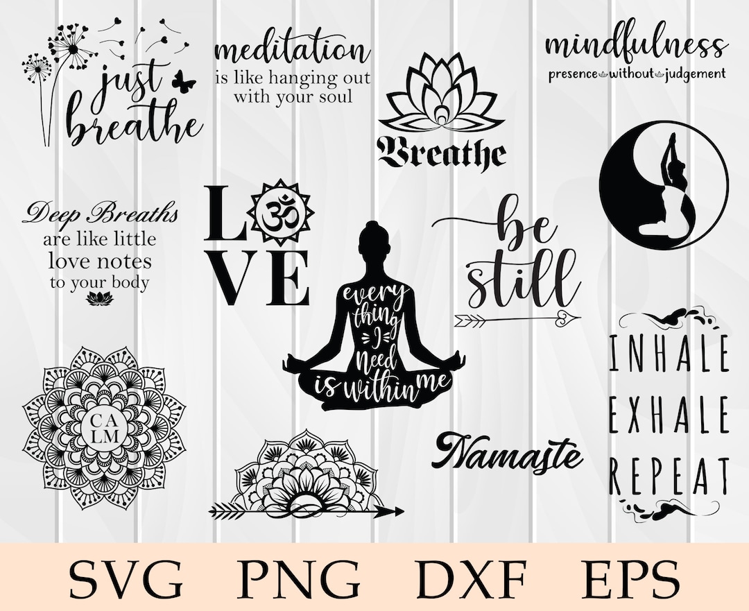 Meditation Svg Bundle, Meditation Bundle Svg, Meditation Designs, Svg ...