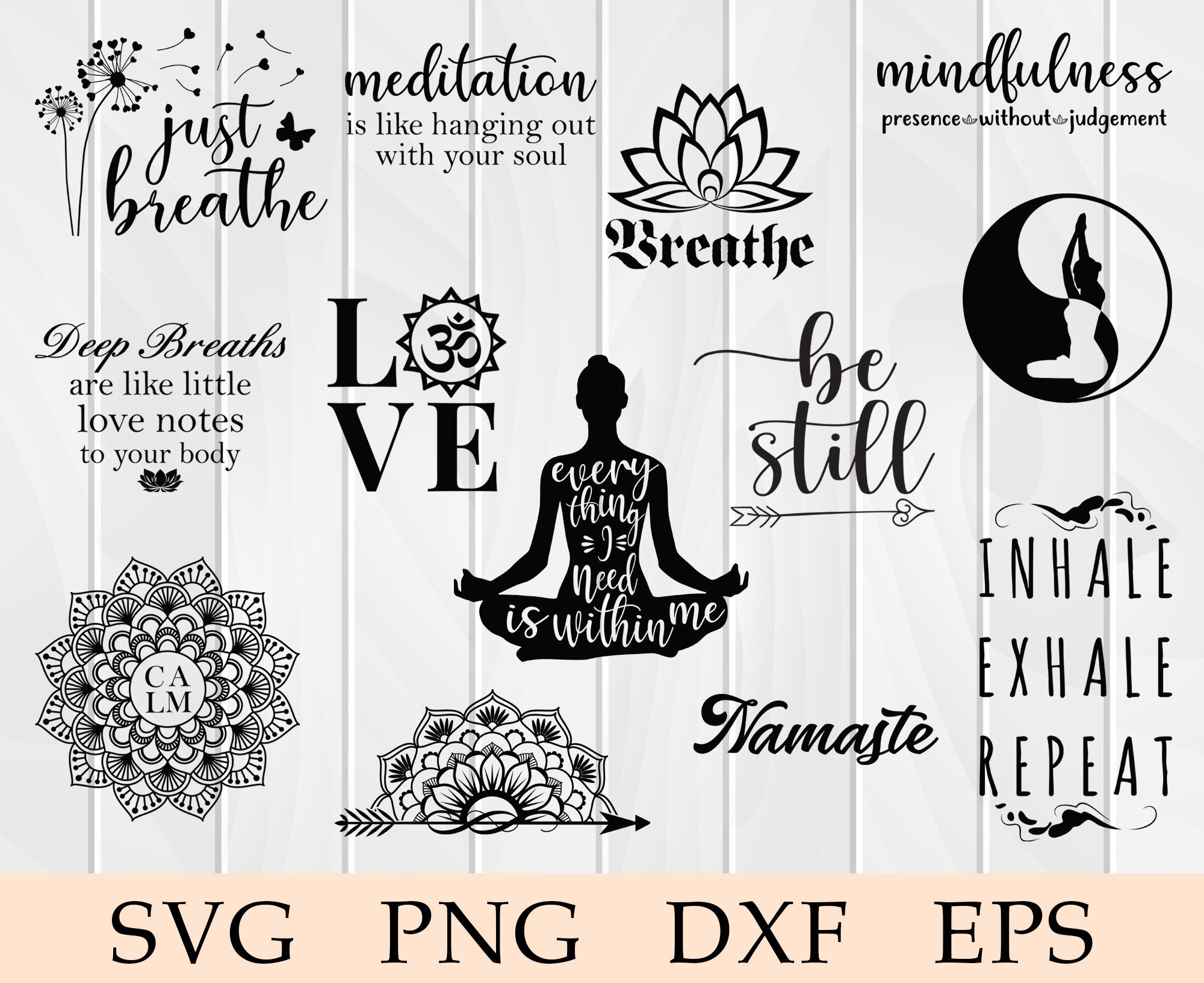 Meditation Svg Bundle Meditation Bundle Svg Meditation - Etsy