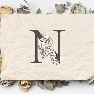 Botanical Alphabet Svg, Floral Letter N Svg, Floral Alphabet N Svg ...