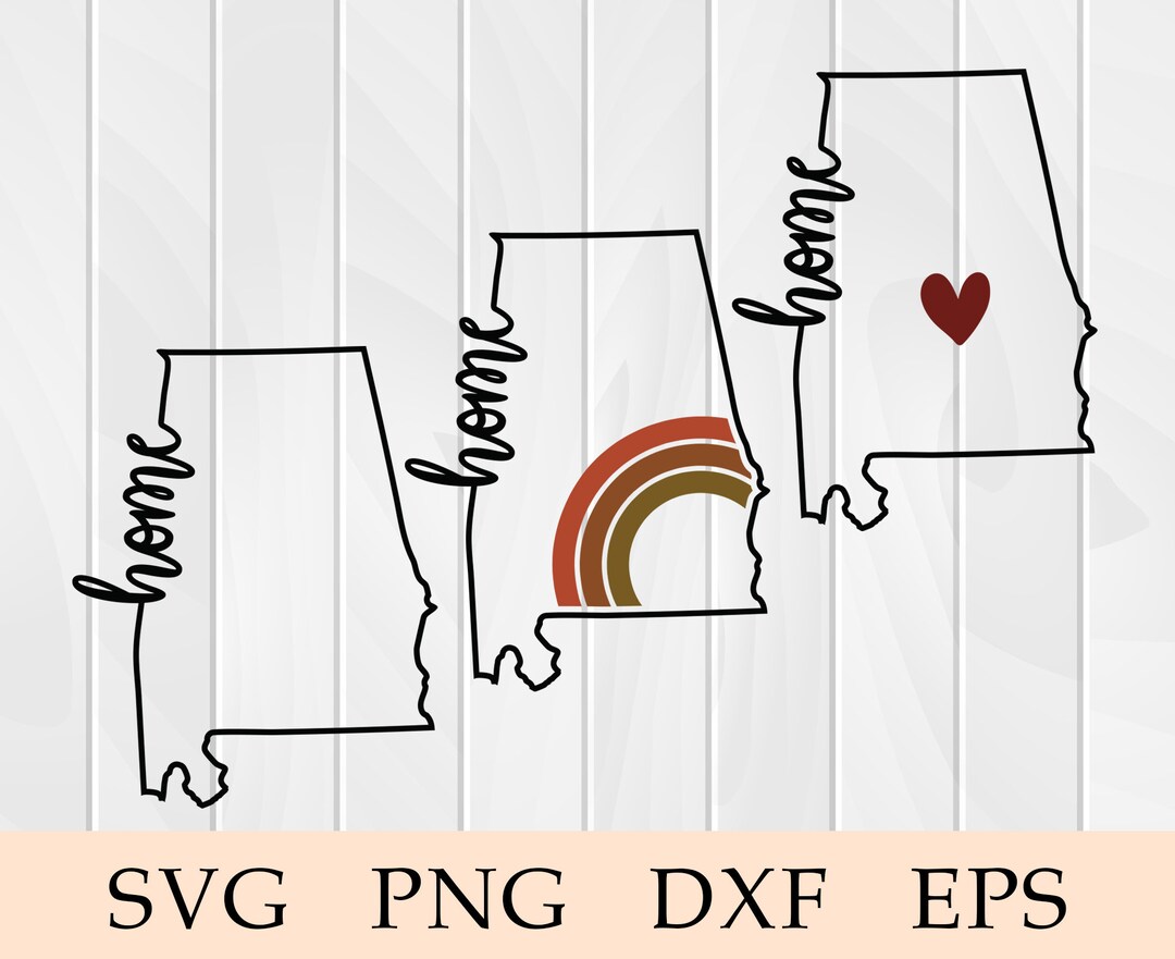 Alabama Svg, Alabama Home Svg, Alabama Silhouette, I Love Alabama ...