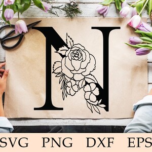 Botanical Alphabet Svg, Floral Letter N Svg, Floral Alphabet N Svg ...