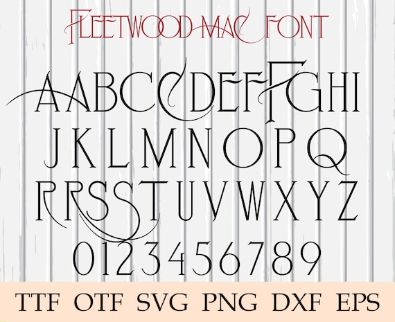 Fleetwood Mac Font Svg Rumours Font Svg Rumours Fleetwood - Etsy