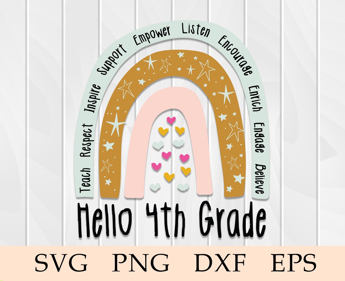 Hello 4th Grade svg Hello Fourth Grade svg Fourth Grade | Etsy