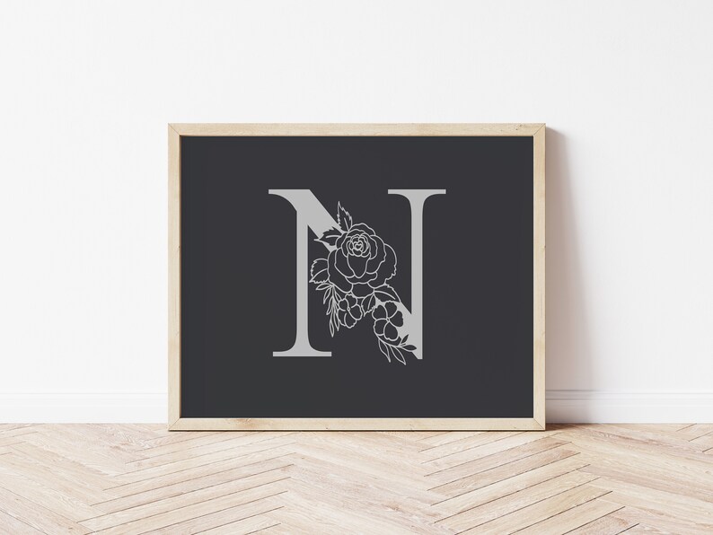 Botanical Alphabet Svg Floral Letter N Svg Floral Alphabet N - Etsy