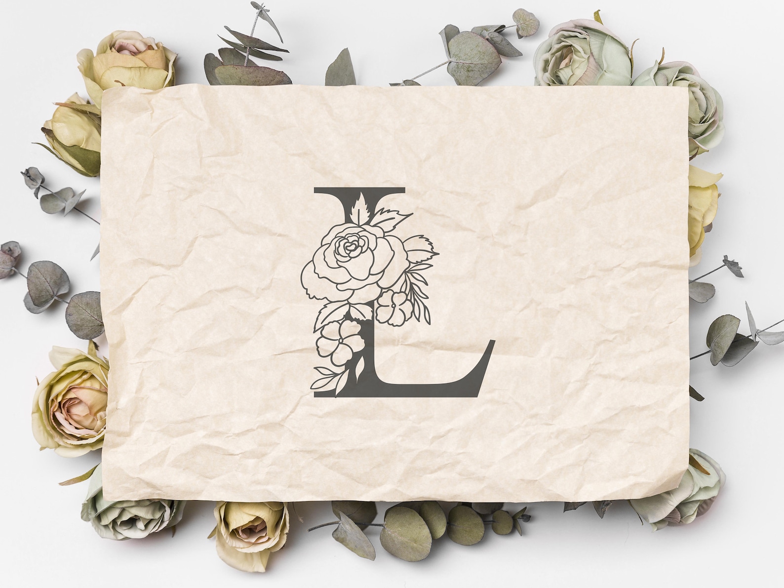 Botanical Font Svg Floral Letter L Svg Floral Alphabet L - Etsy