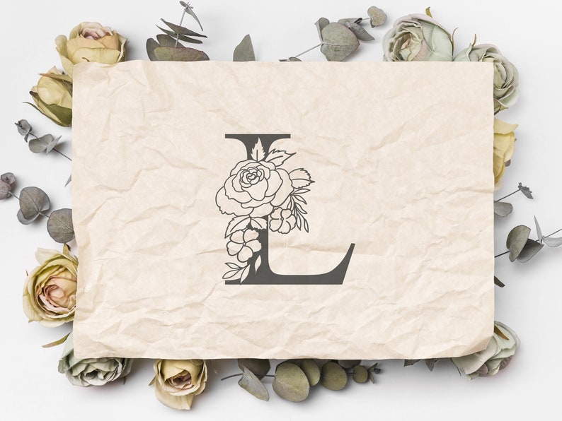 Botanical Font Svg Floral Letter L Svg Floral Alphabet L - Etsy