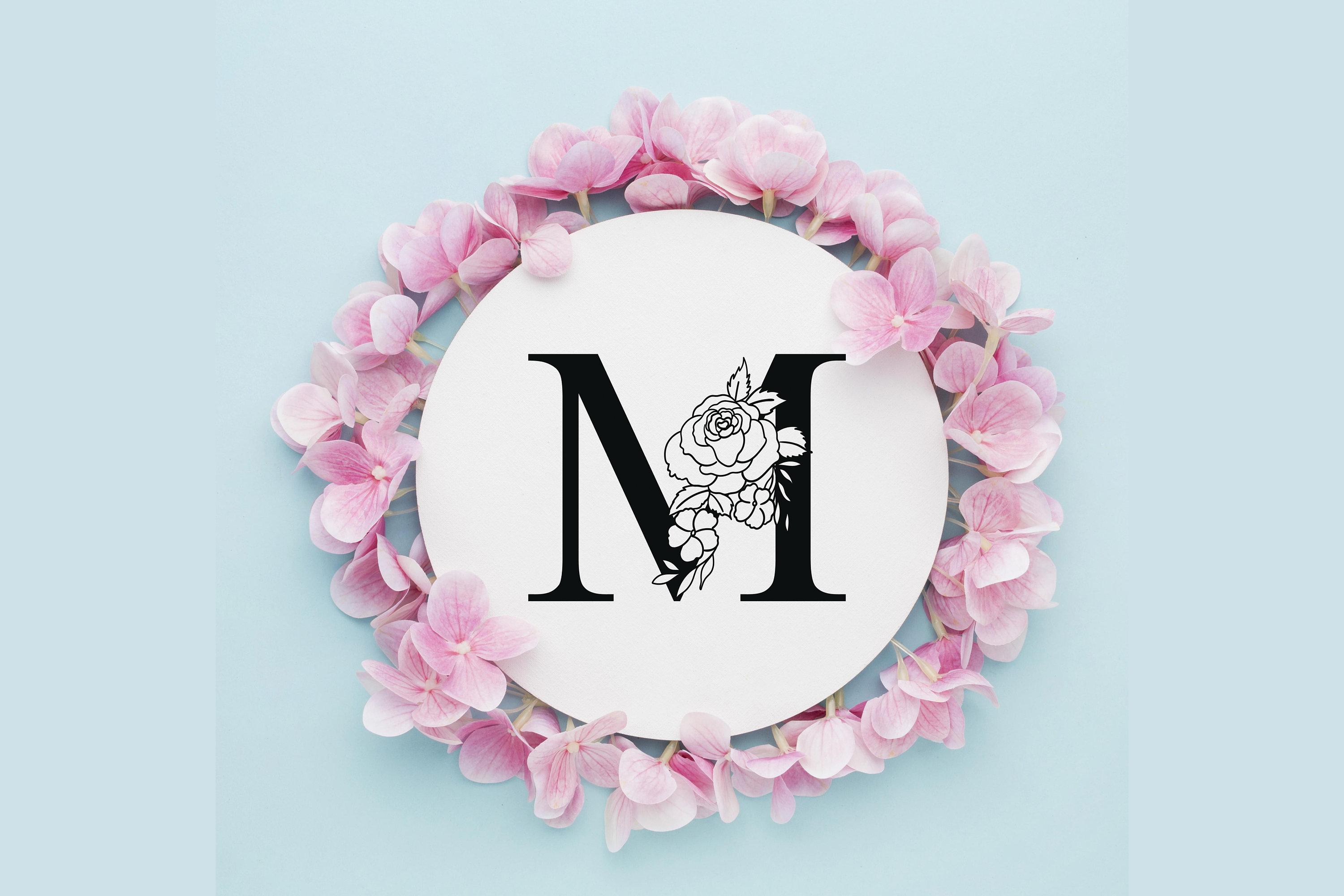 Floral Font svg Floral Letter M svg Floral Alphabet M svg | Etsy