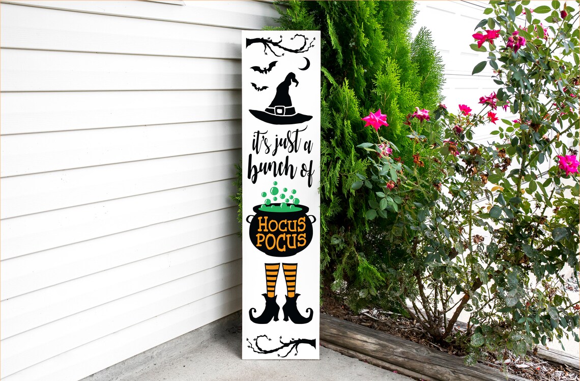 Halloween Porch Sign Svg Its Just a Bunch of Hocus Pocus Sign | Etsy