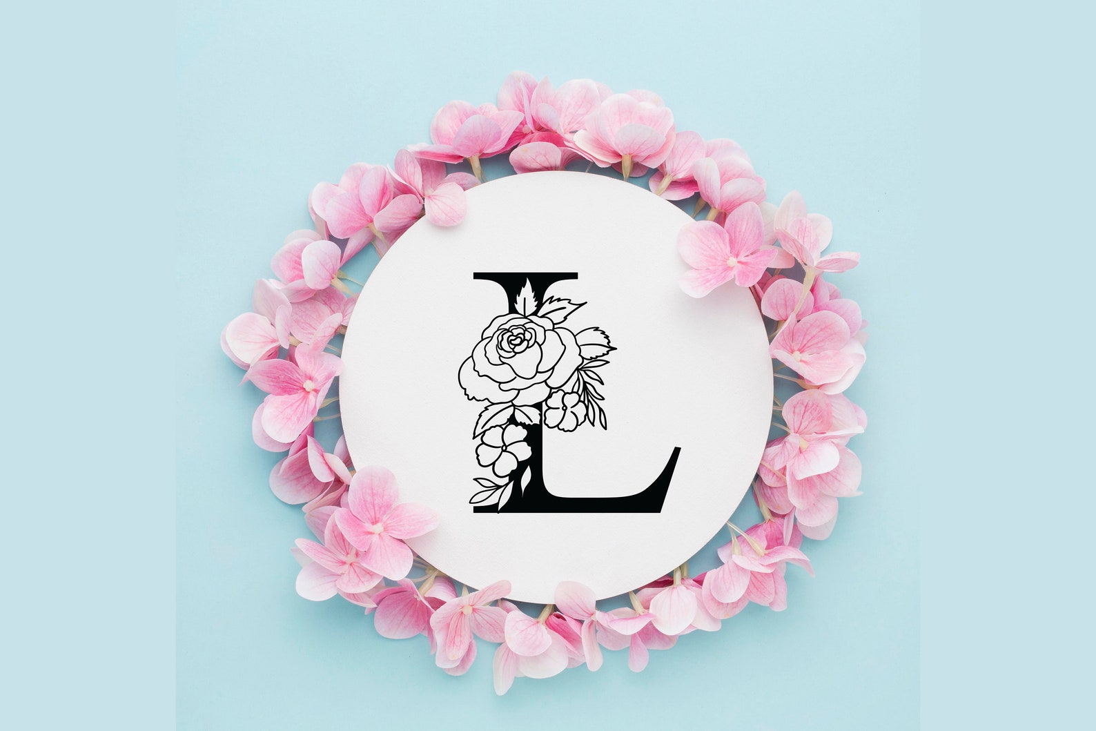 Botanical Font Svg, Floral Letter L Svg, Floral Alphabet L Svg, Initial ...