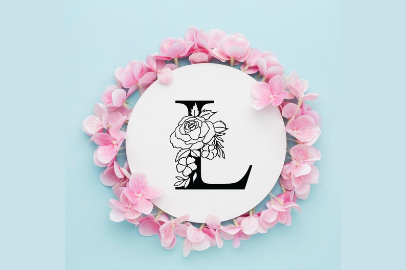 Botanical Font Svg Floral Letter L Svg Floral Alphabet L - Etsy