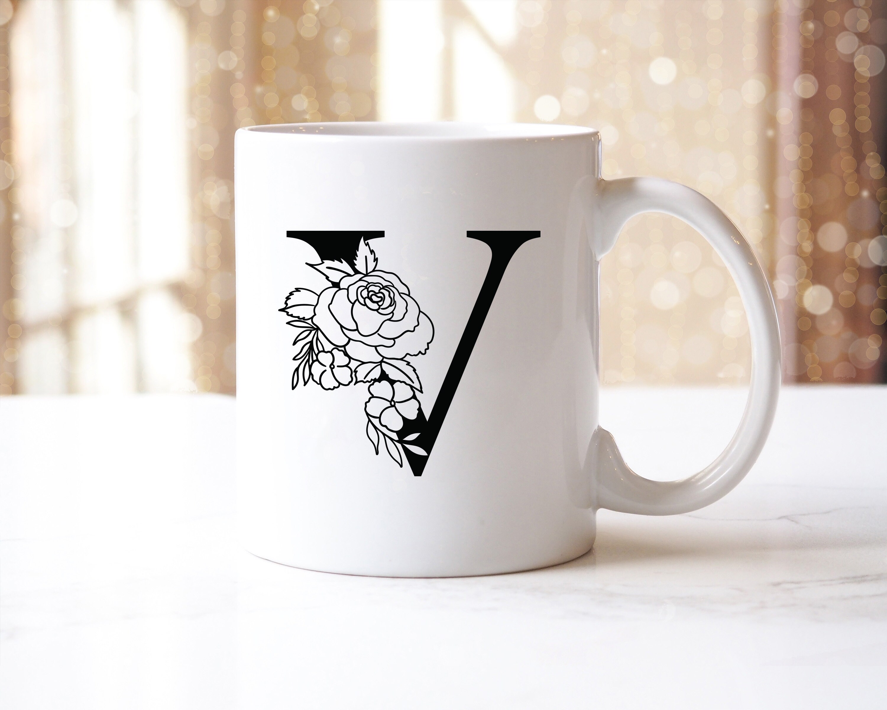 Flower Alphabet svg Floral Letter V svg Floral Alphabet V | Etsy