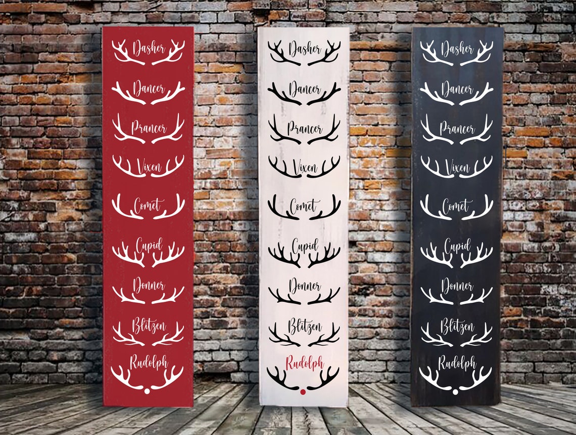 Reindeer Sign Svg Rudolf Christmas Porch Sign Svg Xmas - Etsy