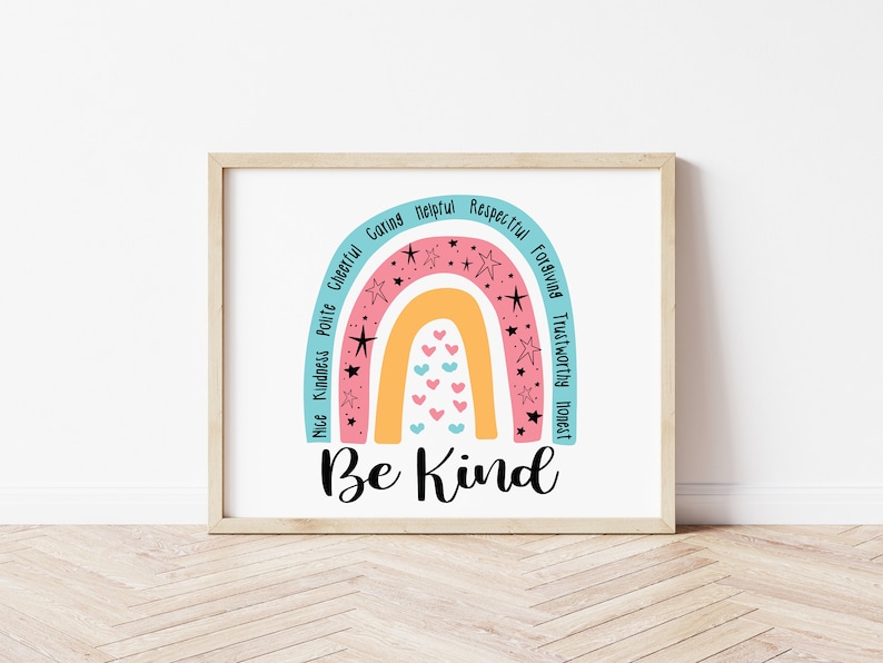 Be Kind Rainbow Svg Kindness Svg Cute Words of Kindness - Etsy