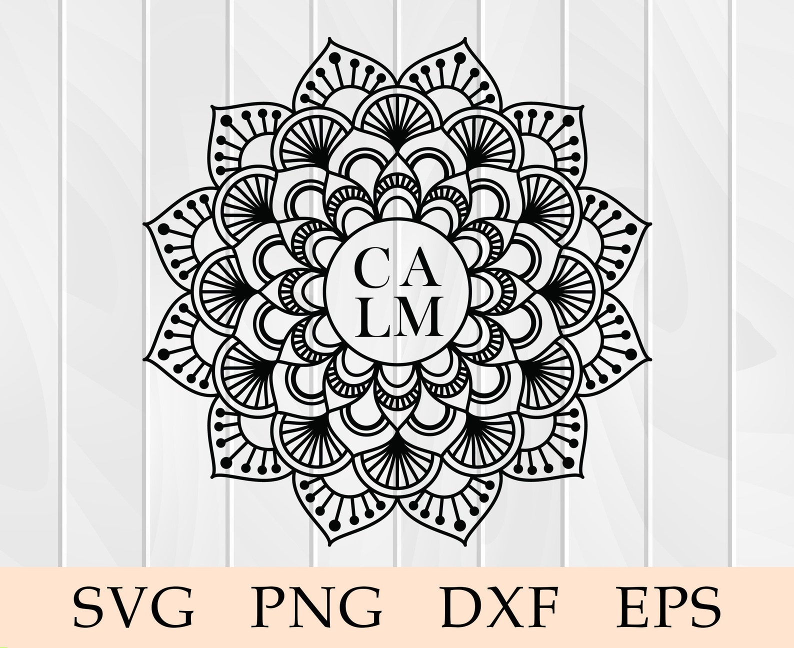 Mandala Design Mandala CALM Svg Mandala Svg Boho Svg - Etsy