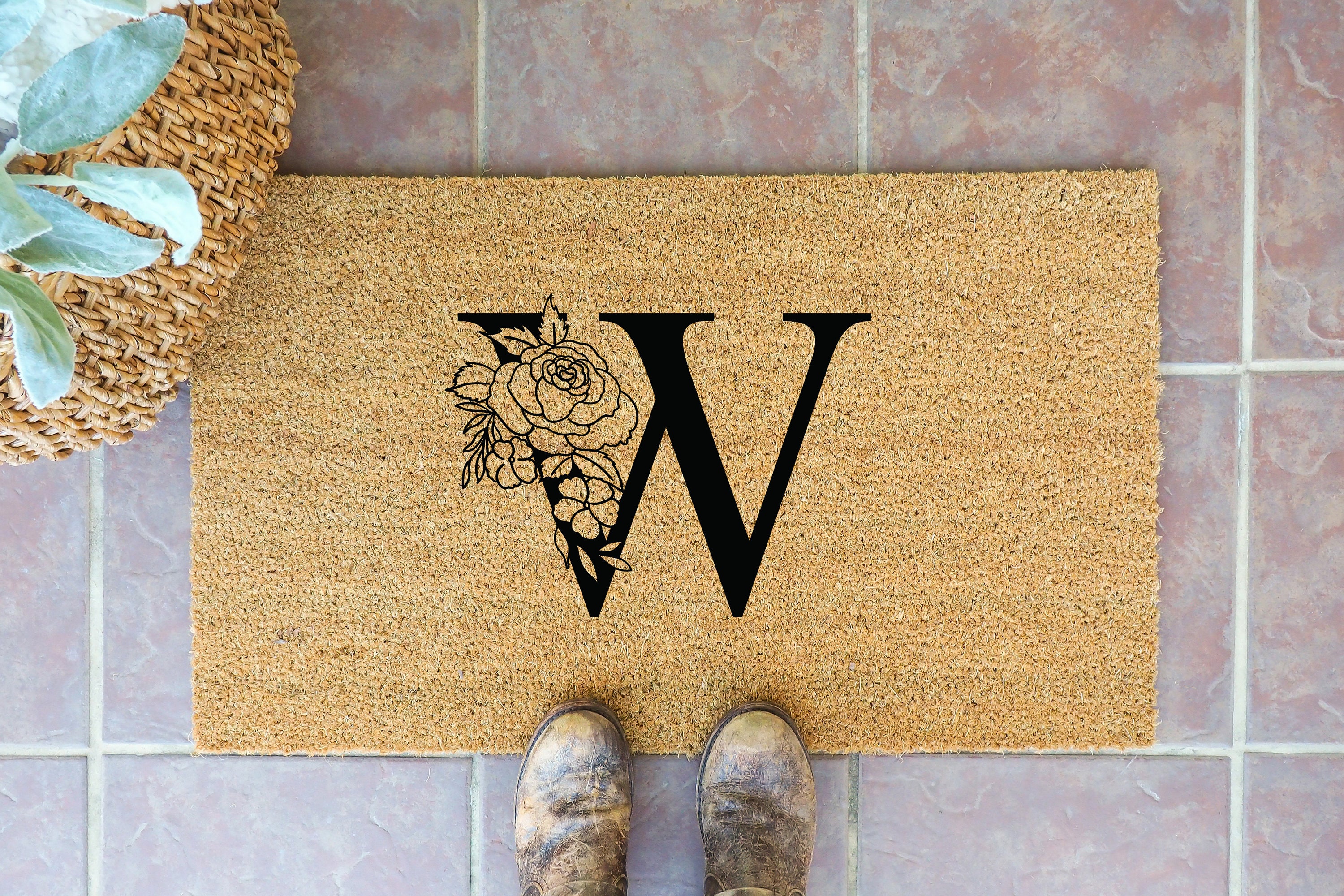 Botanical Font Svg Floral Letter W Svg Floral Alphabet W - Etsy Canada