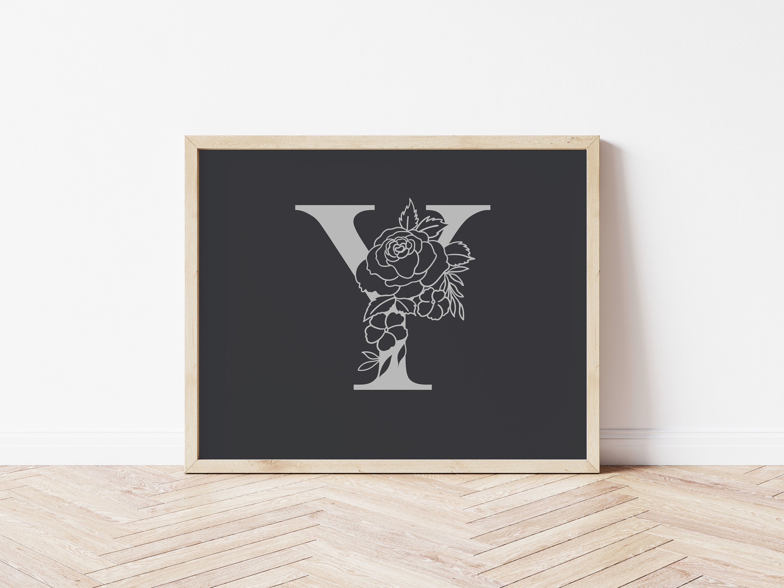 Botanical Alphabet svg Floral Letter Y svg Floral Alphabet Y | Etsy