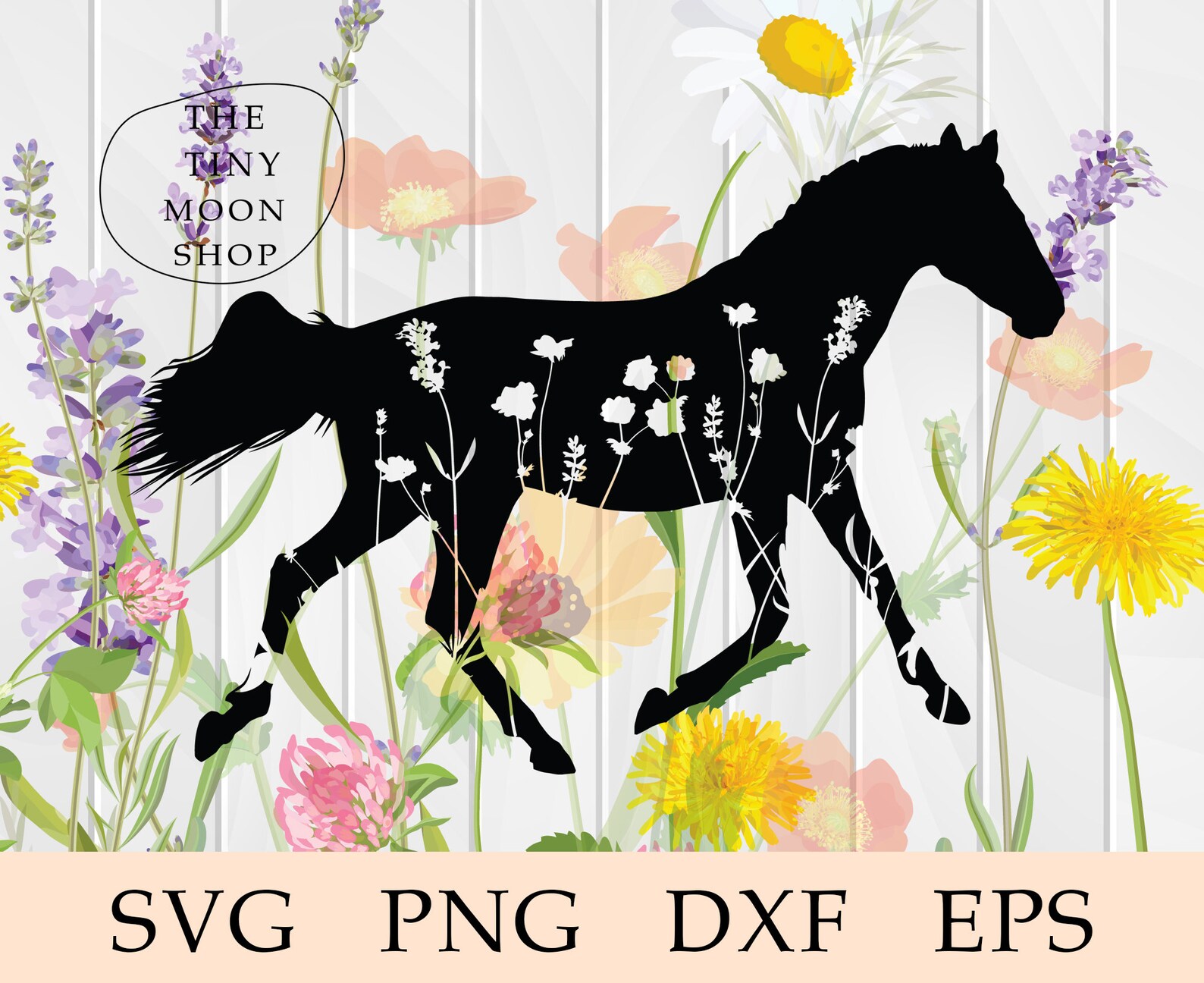 Floral Horse Silhouette Svg Flower Horse Svg Horse Svg - Etsy