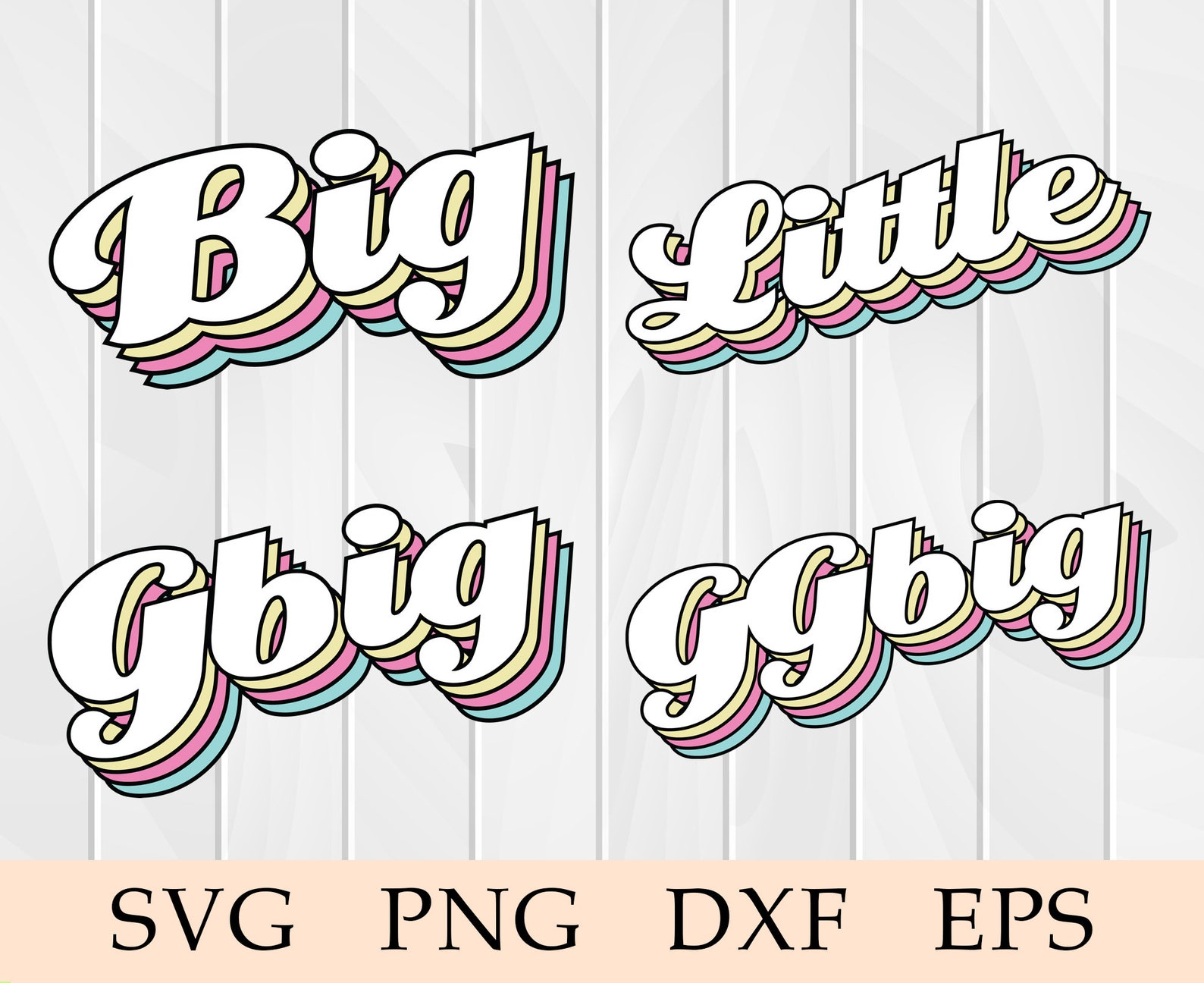 Retro Big Little Sorority Svg, Big Little Gbig Ggbig Svg, Big Little ...