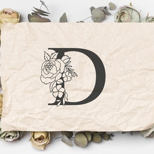 Botanical Alphabet Svg, Floral Letter D Svg, Floral Alphabet D Svg ...