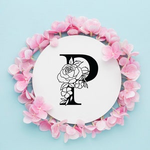 Botanical Font Svg, Floral Letter P Svg, Floral Alphabet P Svg, Initial ...