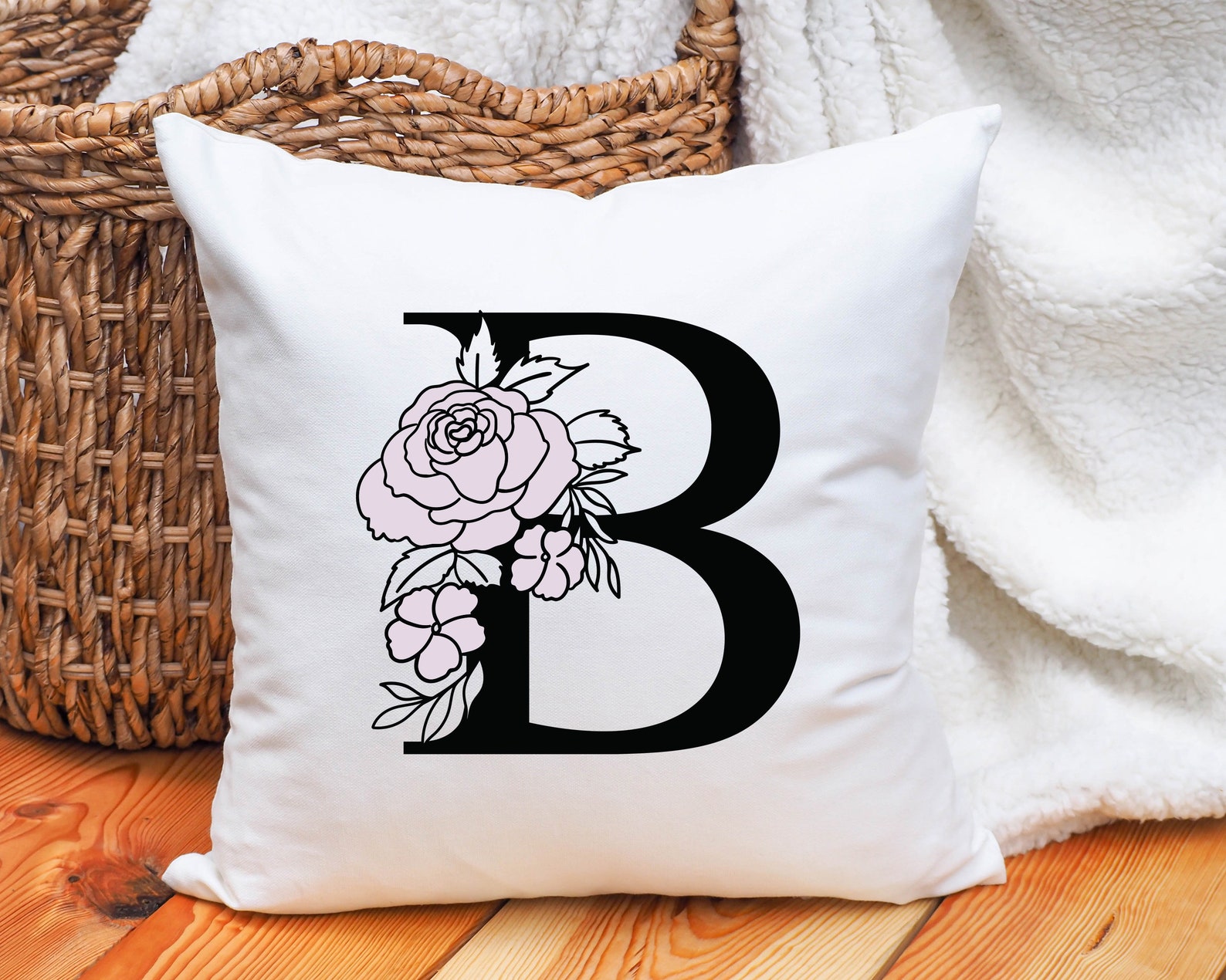Floral Letter B Svg Floral Alphabet B Svg Initial B Svg | Etsy