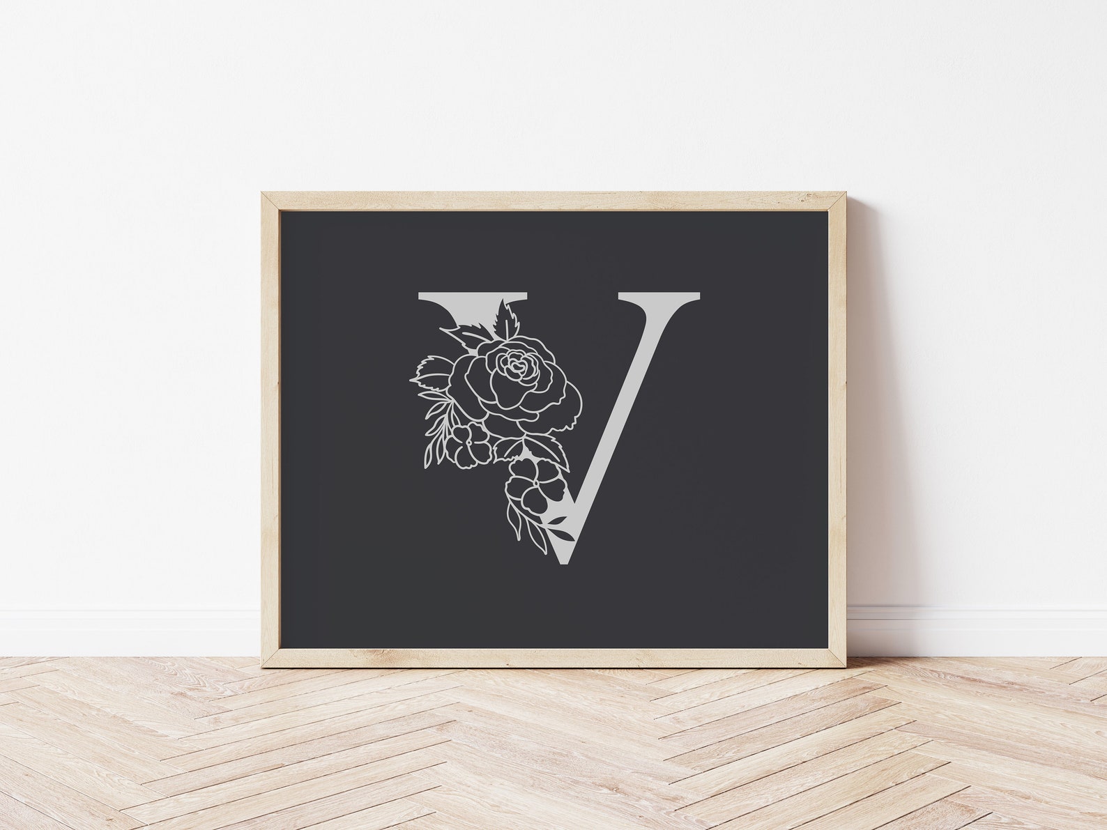 Flower Alphabet svg Floral Letter V svg Floral Alphabet V | Etsy