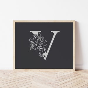 Flower Alphabet Svg, Floral Letter V Svg, Floral Alphabet V Svg ...