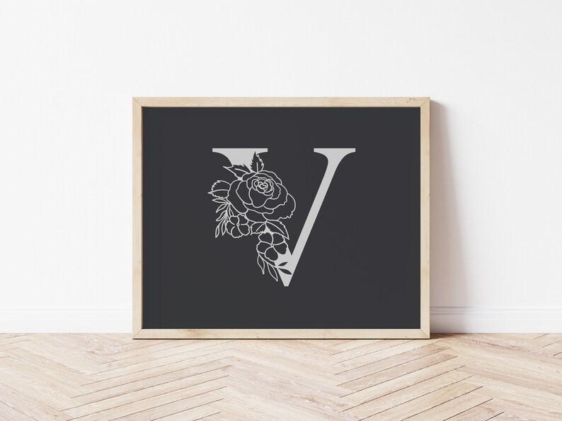 Flower Alphabet Svg Floral Letter V Svg Floral Alphabet V - Etsy
