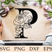 Botanical Font Svg, Floral Letter P Svg, Floral Alphabet P Svg, Initial ...
