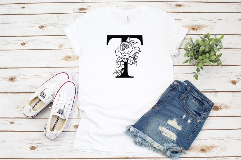 Botanical Letter Svg, Floral Letter T Svg, Floral Alphabet T Svg ...
