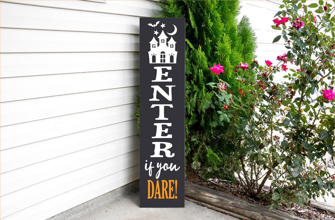 Halloween Welcome Sign Svg, Halloween Porch Sign Svg, Enter If You Dare ...