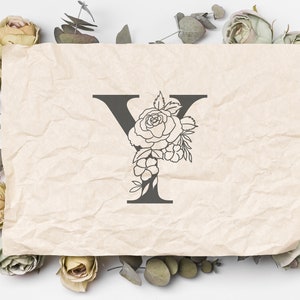 Botanical Alphabet Svg, Floral Letter Y Svg, Floral Alphabet Y Svg ...