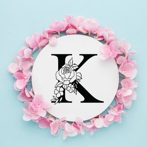 Floral Alphabet Svg, Floral Letter K Svg, Floral Alphabet K Svg ...