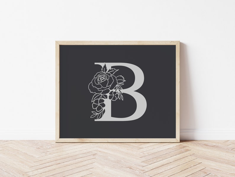 Floral Letter B Svg Floral Alphabet B Svg Initial B Svg | Etsy