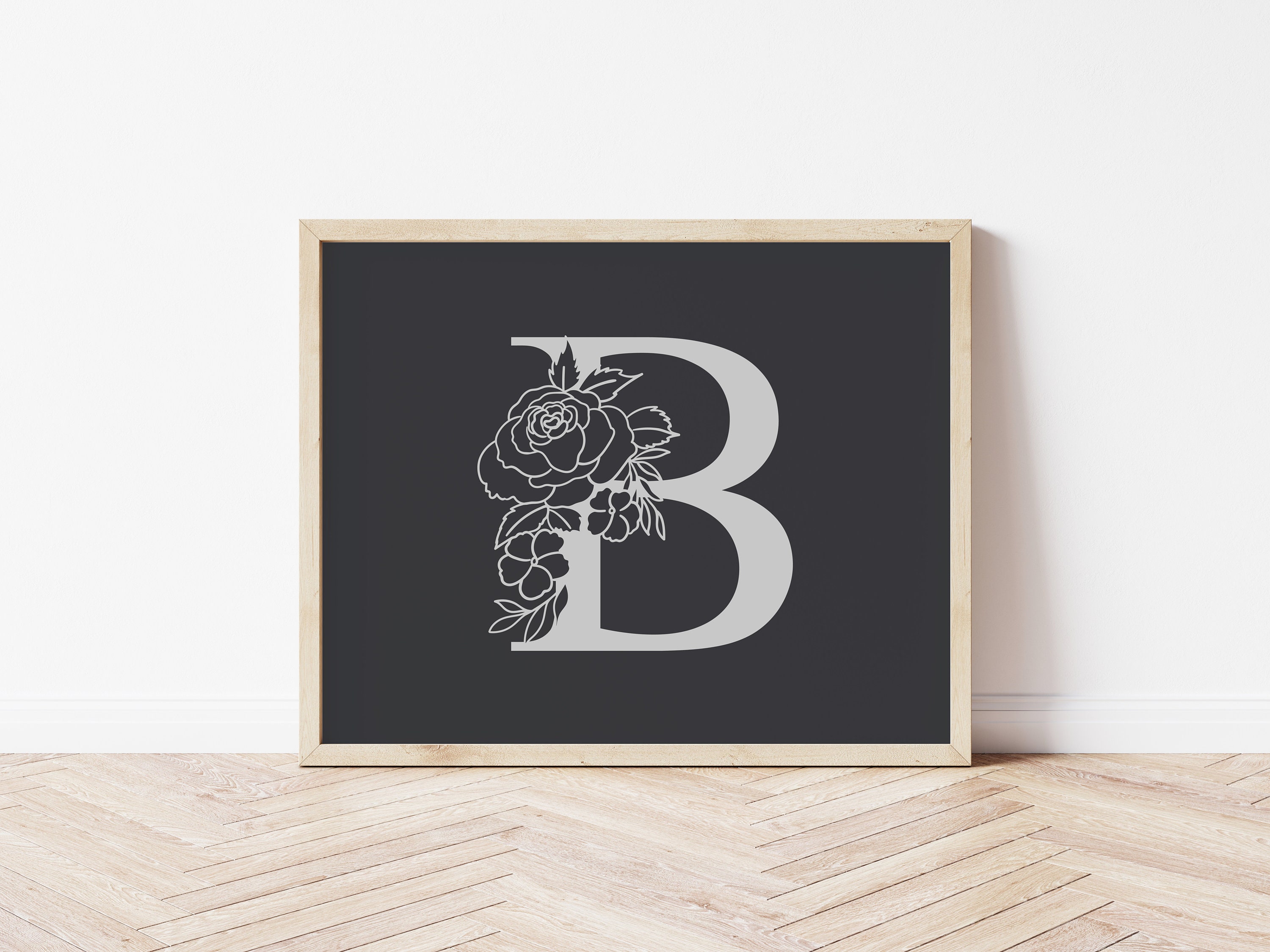 Floral Letter B svg Floral Alphabet B svg Initial B svg | Etsy