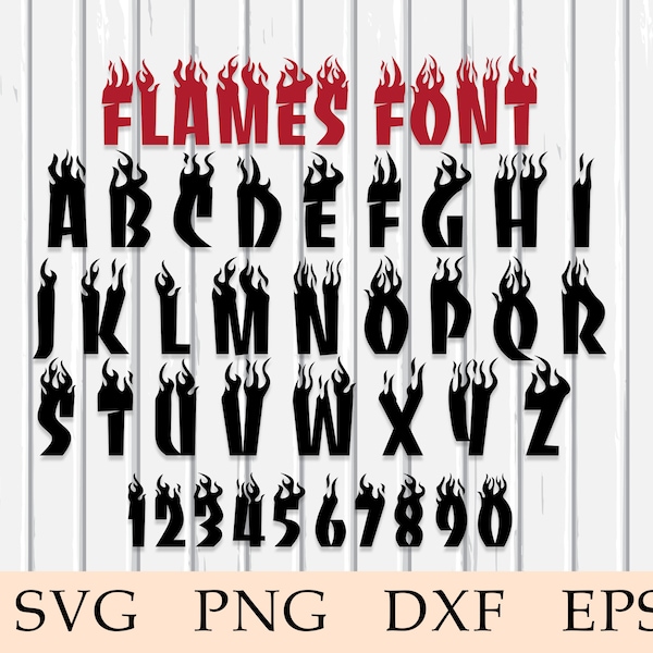 Fire Font Svg - Etsy